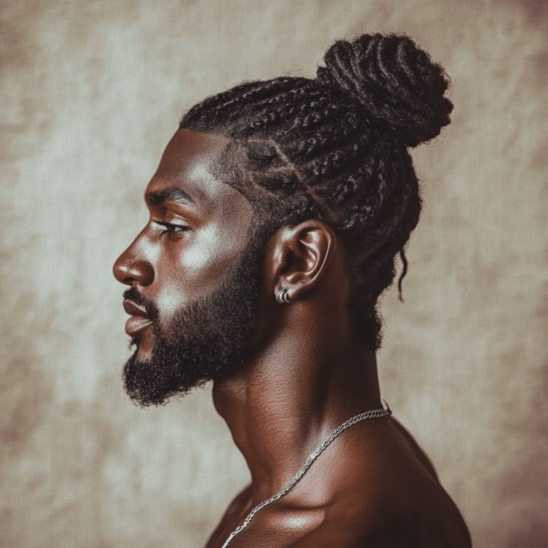 Stylish Braids and Man Bun Looks for Guys